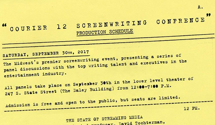 Courier 12 Screenwriting Conference – Ex Libris
